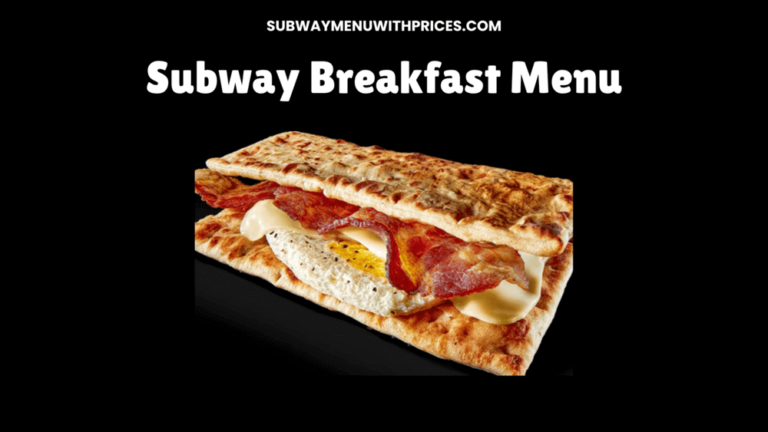 Subway Breakfast Menu 2025